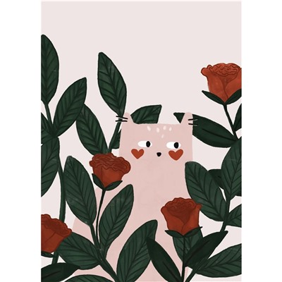 Art Print - Lovey Dovey Cat | Buk & Nola