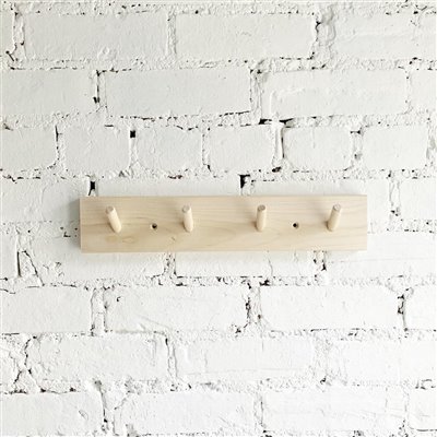 Support mural avec crochet en bois Iris Hantverk 4 crochets | Buk & Nola